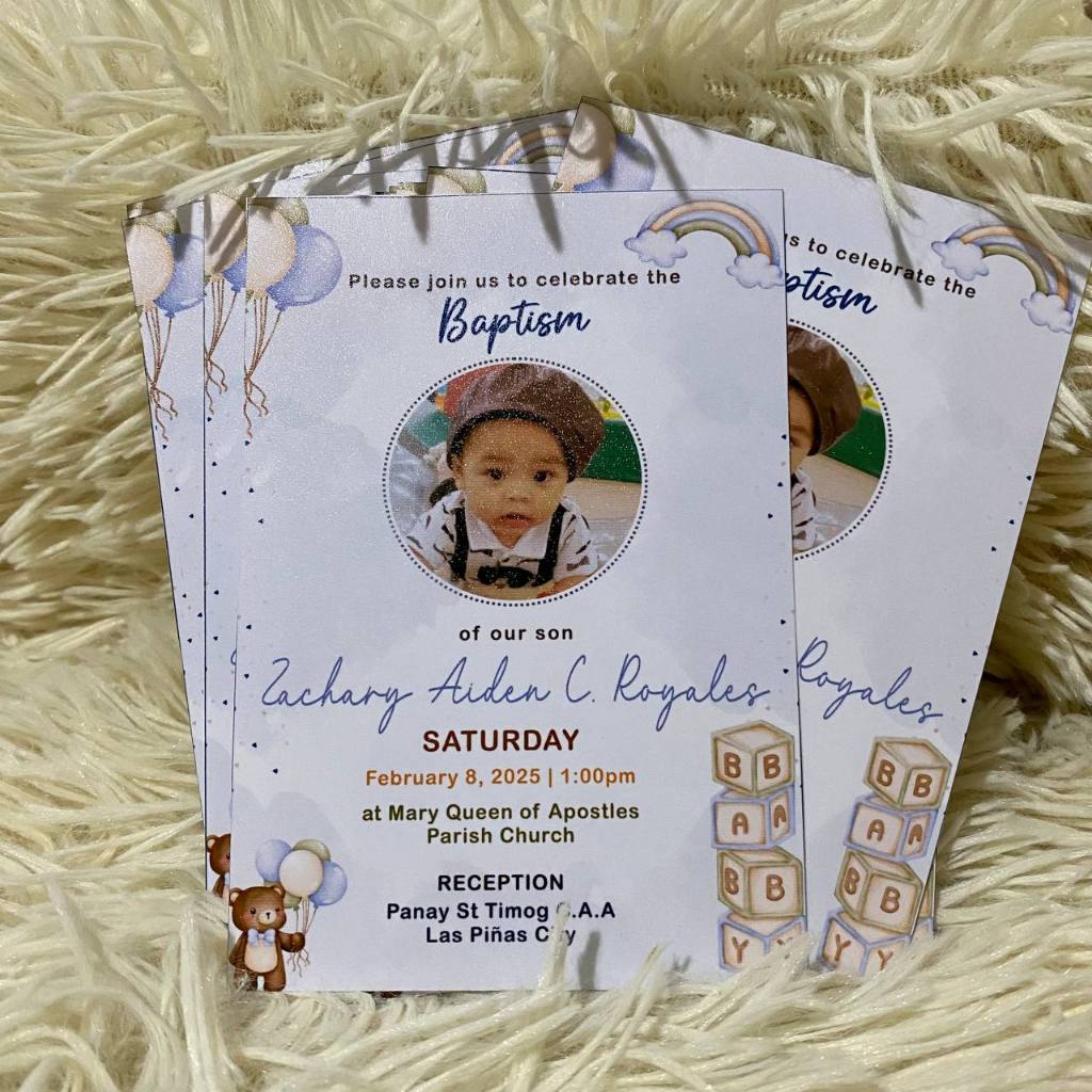 Invitation 3R size For Birthday / Christening any occasion | Shopee ...