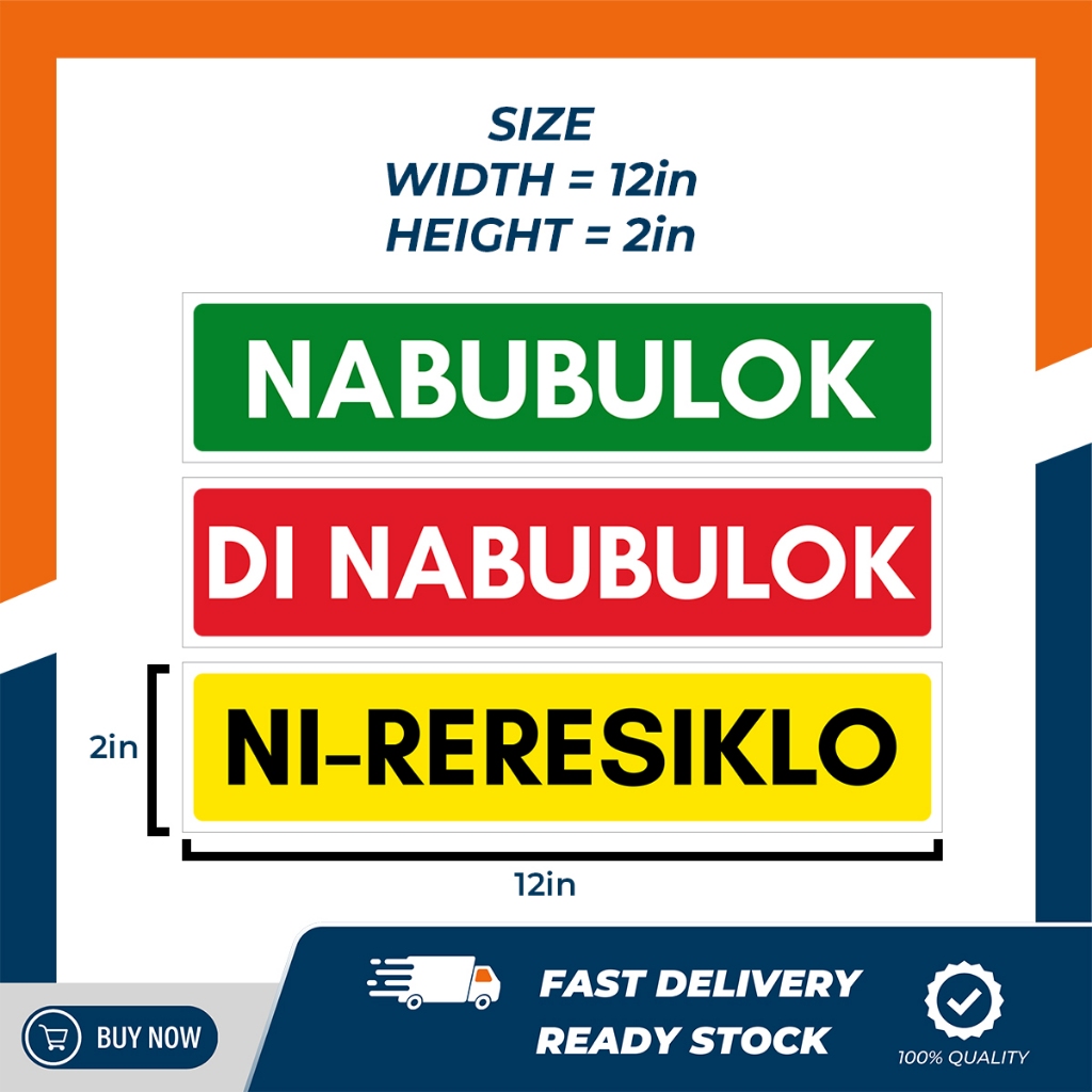 Nabubulok, Di-Nabubulok at Ni-Reresiklo Label Sticker-Set for Outdoor ...