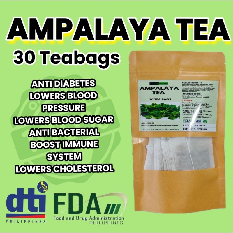 AMPALAYA TEA 30 TEABAGS/ALL NATURALS/NO PRESERVATIVES | Shopee Philippines