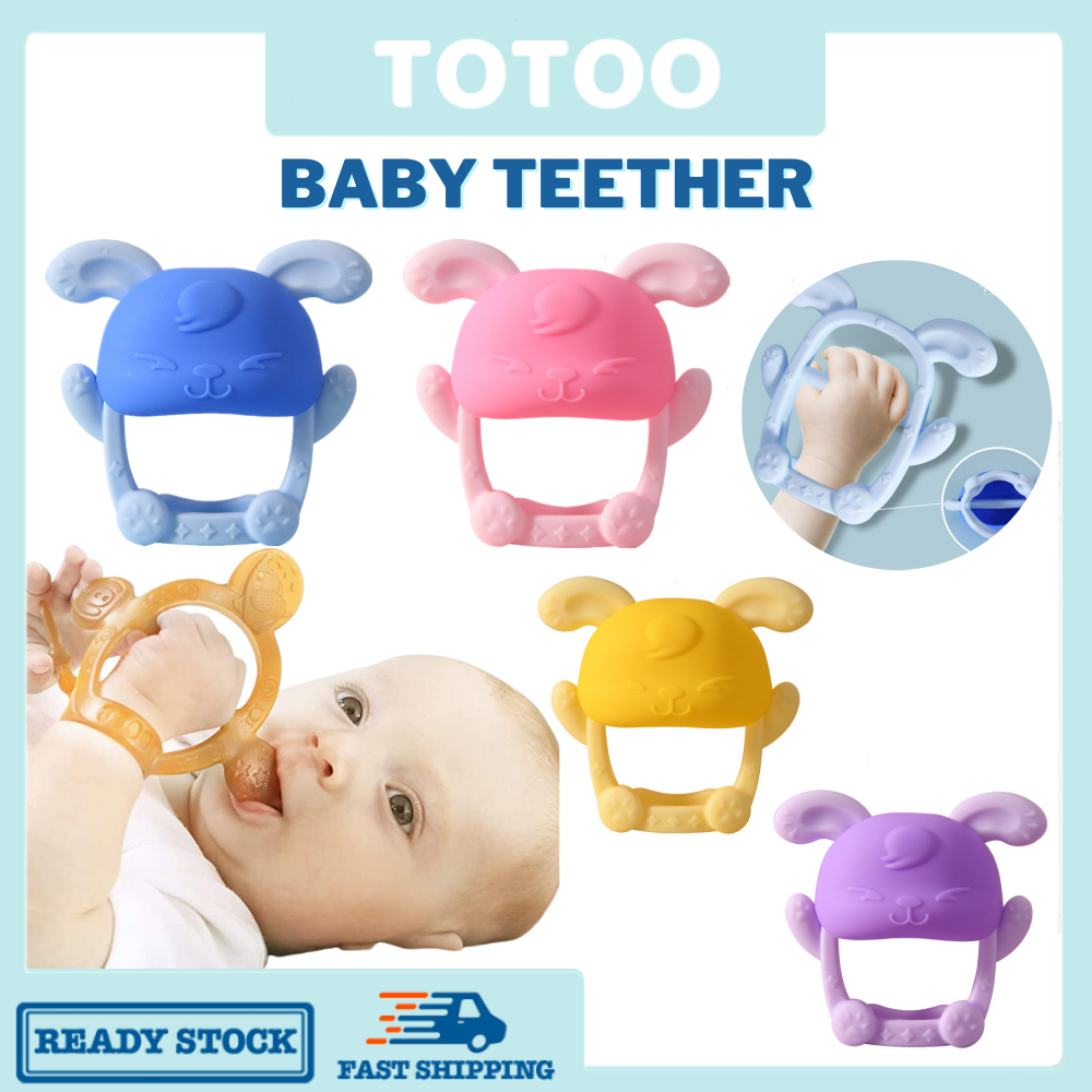 Soft Teether Rabbit Shape for Baby Teething Silicone BPA Free Infant ...