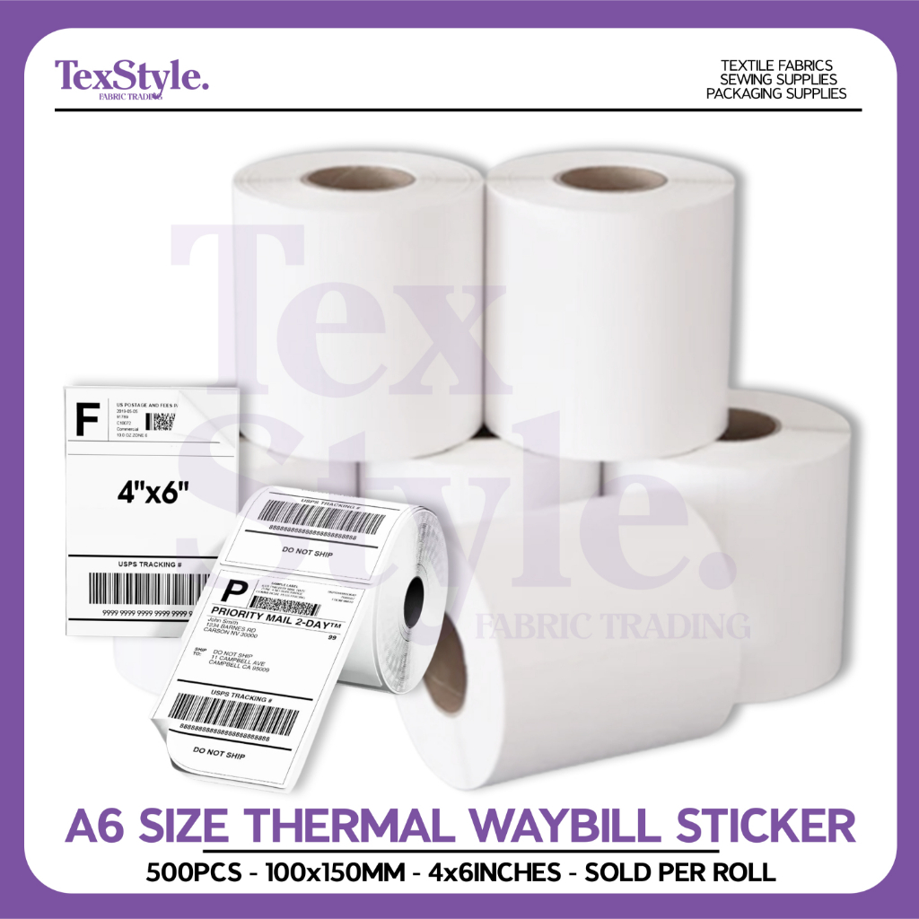 TEXSTYLE A6 Sized Waybill Thermal Sticker Shipping Label 4x6 Inches ...