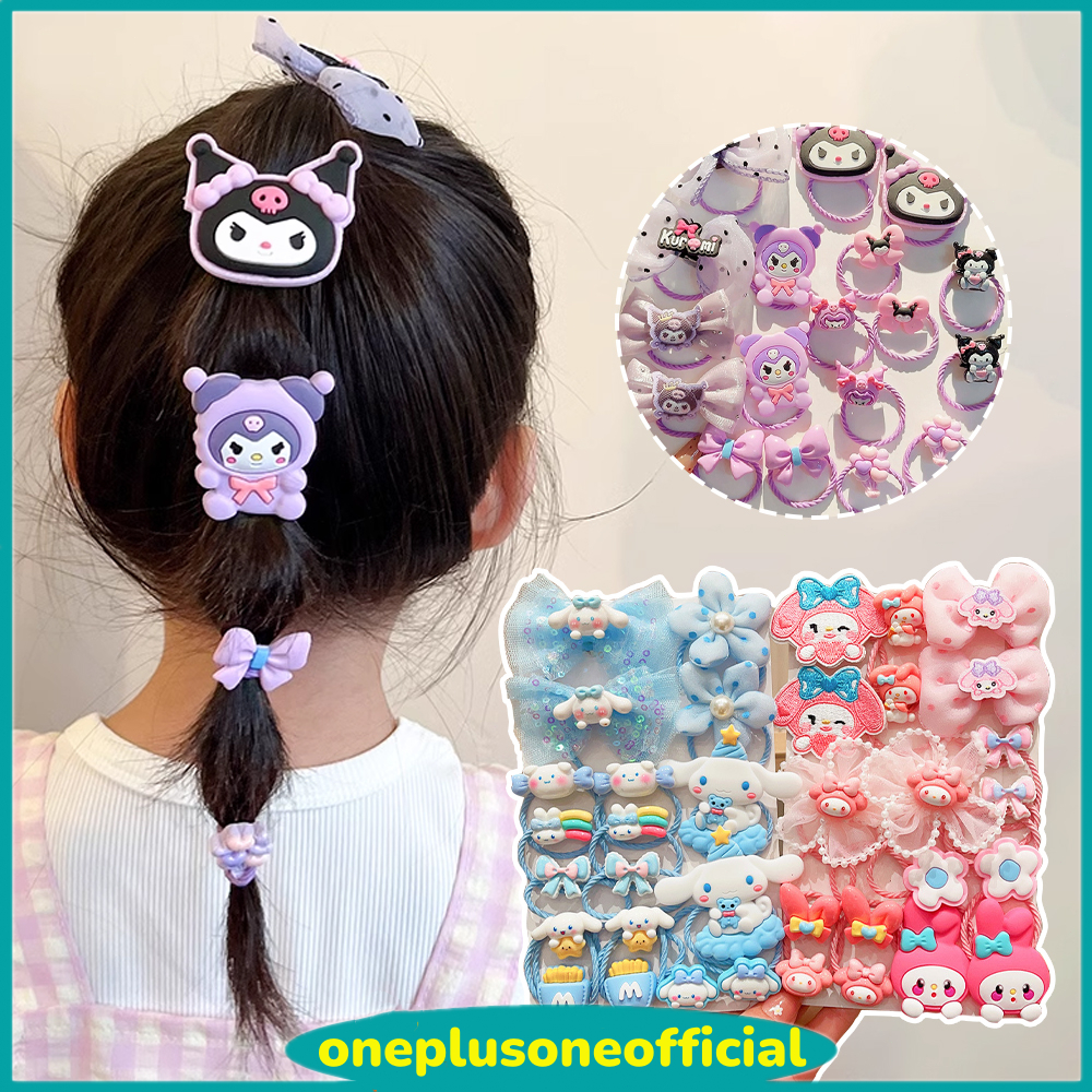 18pcs Kawaii Sanrio Hair Ties Anime Hair Ring Ornaments Cinnamoroll ...