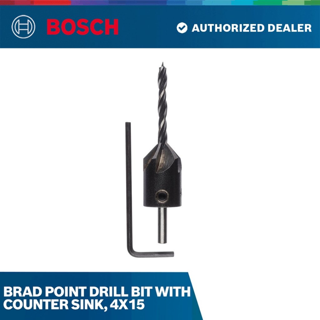Bosch Brad Point drill bit with counter sink | Shopee Philippines