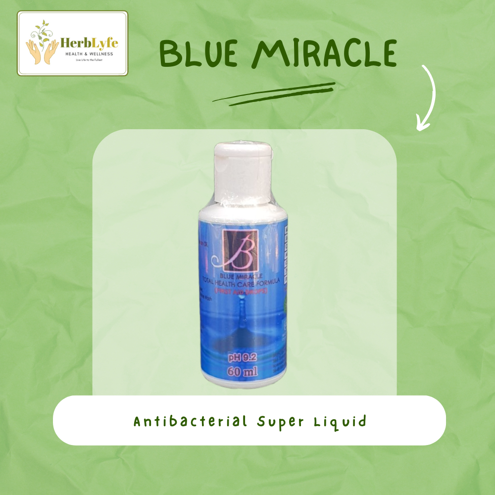 HerbLyfe Blue Miracle Antibacterial Super Liquid 60ML (First Aid Drops ...