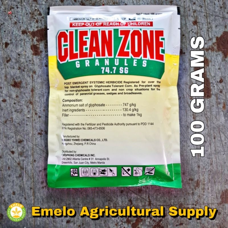 CLEAN ZONE GRANULES 74.7 SG (100 GRAMS) AMMONIUM SALT OF GLYPHOSATE ...