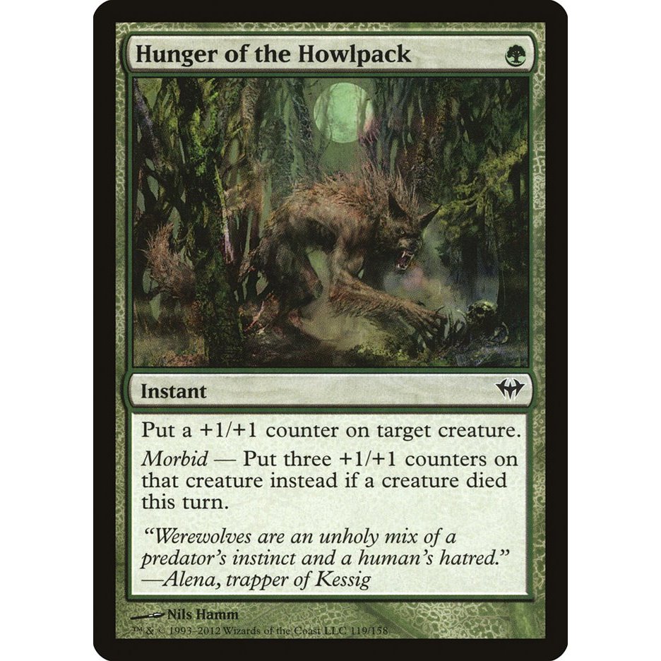 Hunger of the Howlpack | Magic the Gathering MTG DKA/CNS Green Instant ...