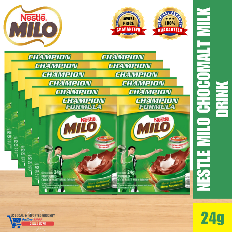 NESTLE MILO POWDERED CHOCO MALT MILK DRINK 24 GRAMS (6pcs & 12pcs ...