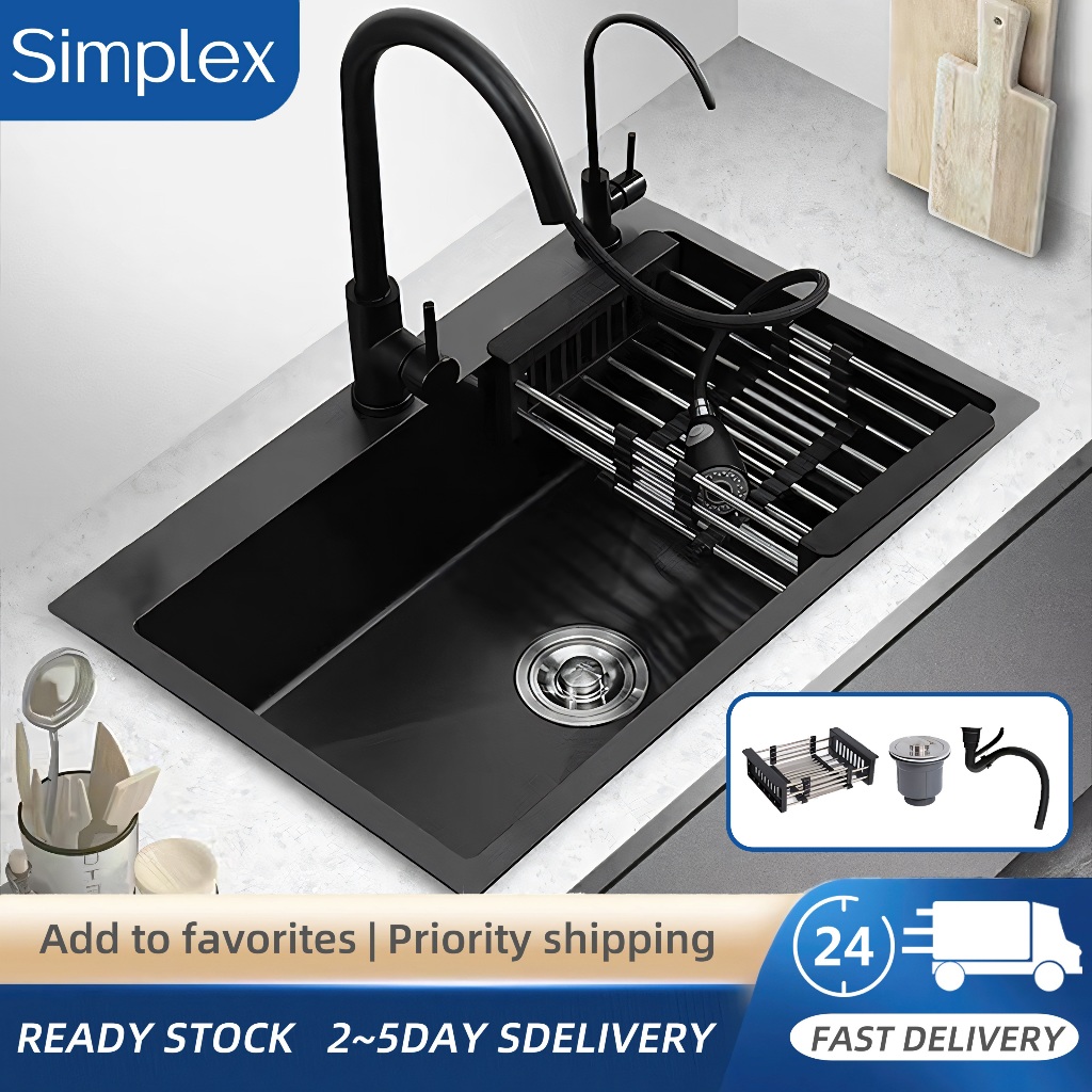 Thickened double kitchen sink SUS304 stainless Steel Free Drain&Basket ...