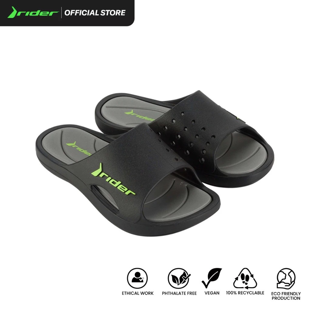 Rider Bay Xiii Ad Black Grey Men's Slides | Shopee Philippines