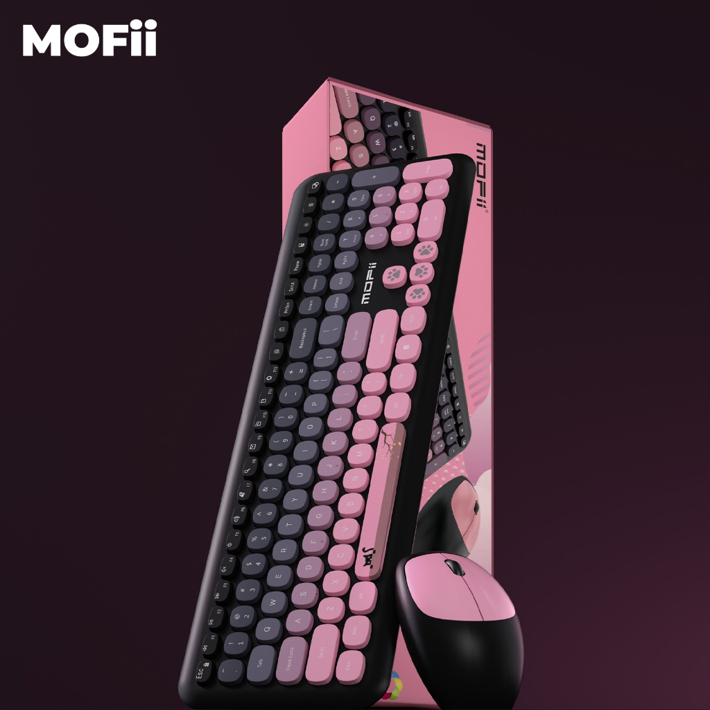 Fantasy Mofii 666 Mixed Color Keycap 2 4g Wireless Keyboard And Mouse Set 110 Full Key Plug And
