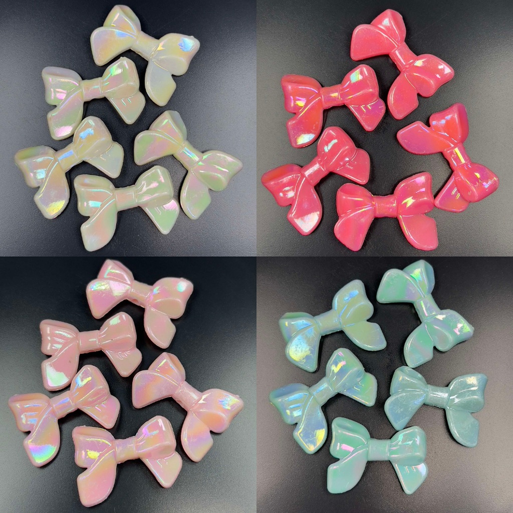 Veeds 5 Pcs Big Ribbon Bead 30mm Pastel Rainbow DIY Beads Art and Craft ...