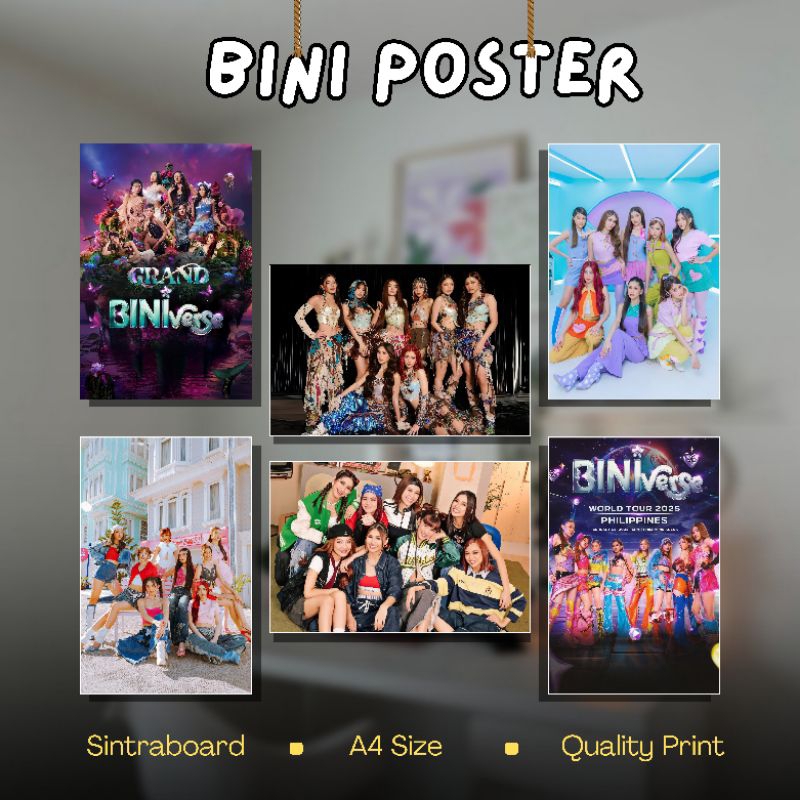 BINI POSTER WALL DECOR: A4 Size Sintraboard, 3mm thickness, Quality ...