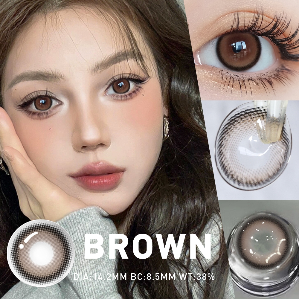 COCOLENS contact lens brown graded eyeglass 14.2mm contact lens with ...