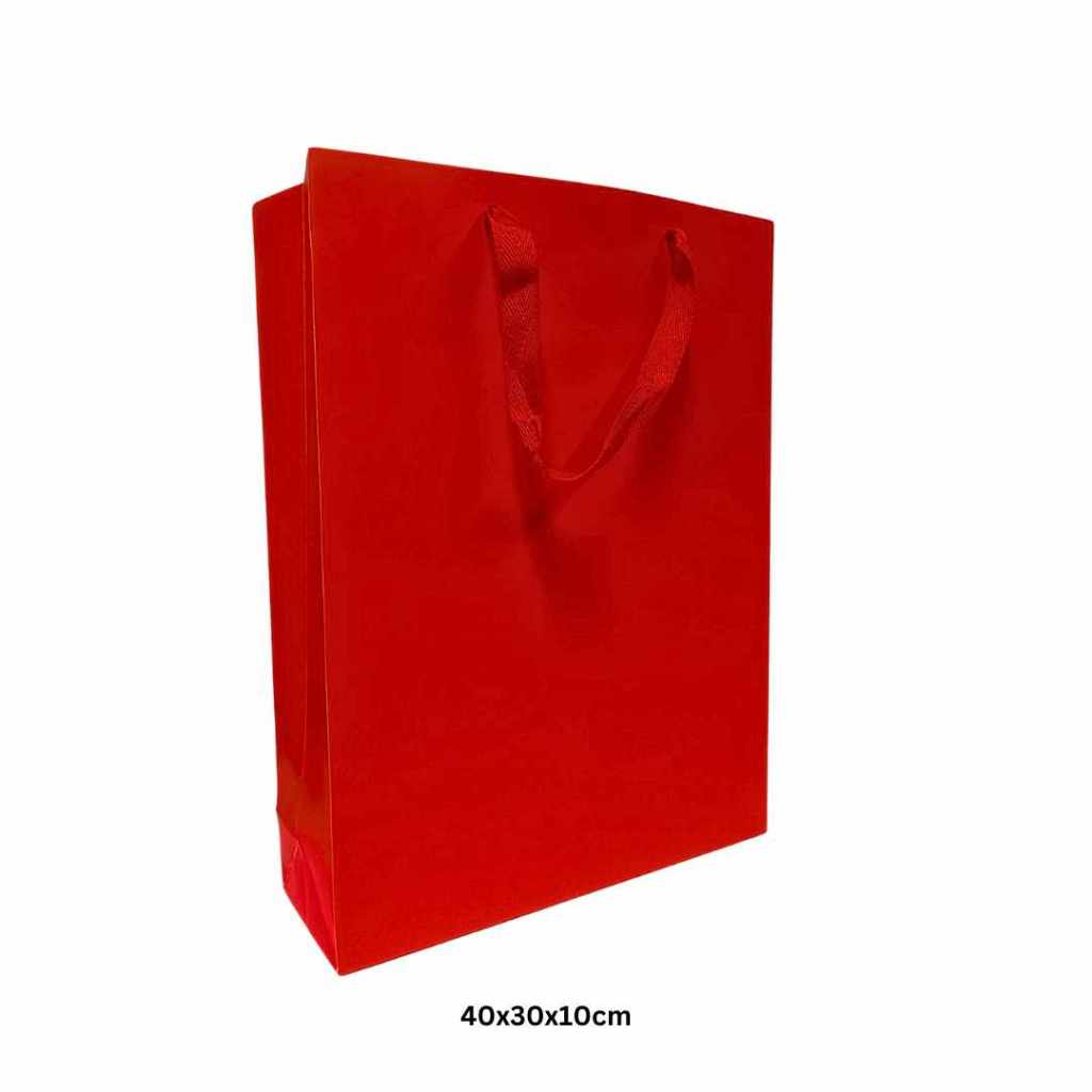 Paper Bag Plain Red 40x30x10cm | Shopee Philippines