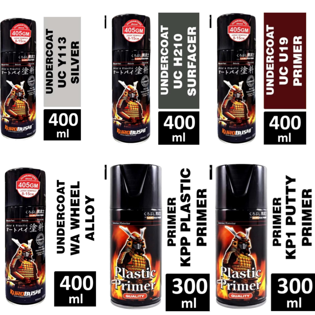 Samurai Paint Primer UC H210 Surfacer,UC Y113 Silver,UC U19 Red,KPP ...