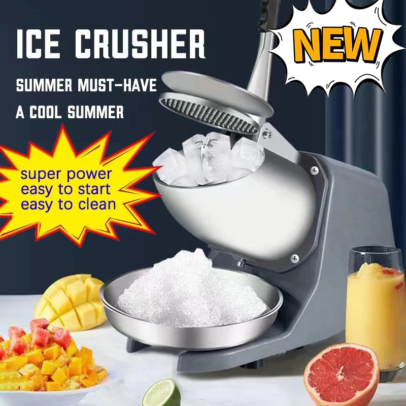 Double Blade Ice Crusher 500W Electric Ice Breaker Stainless Steel Ice ...