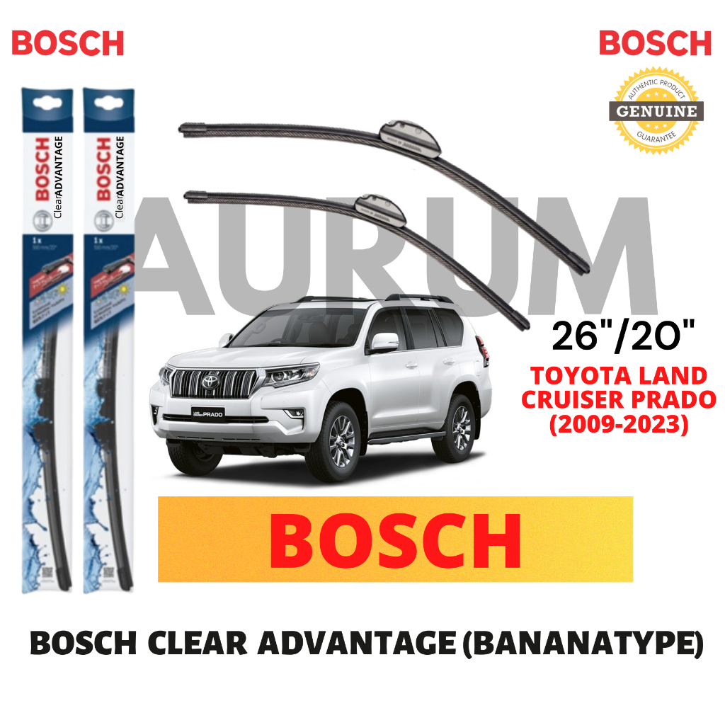 Bosch Clear Advantage Wiper Blade set for Toyota Land Cruiser Prado 2009-2023 (26/20) 2PCS ...