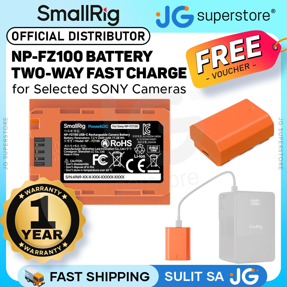 SmallRig NP-FZ100 Rechargeable Li-Ion Battery 2400mAh 7.2V w/ USB-C Direct Charging for SONY ...