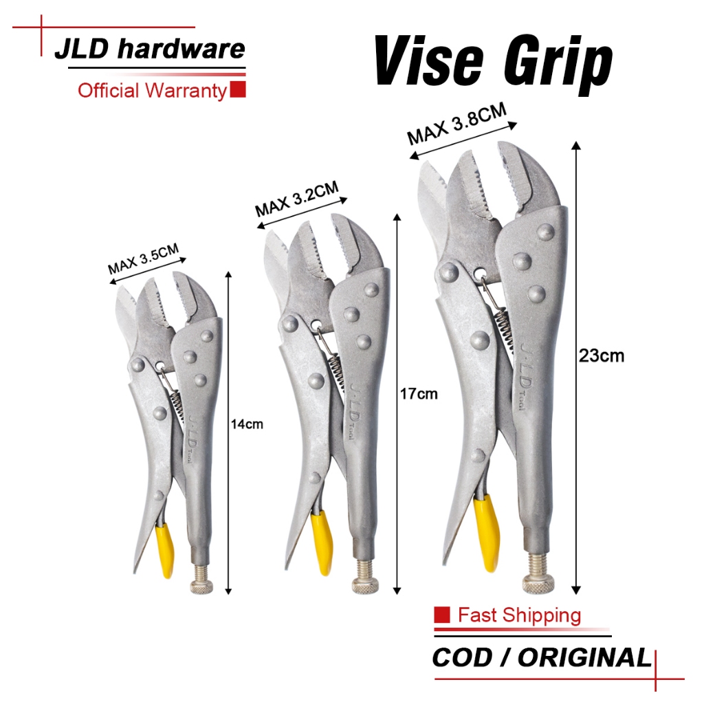 JLD Vise Grip Adjustable Vise Locking Pliers With Wire Cutter 5/7 ...