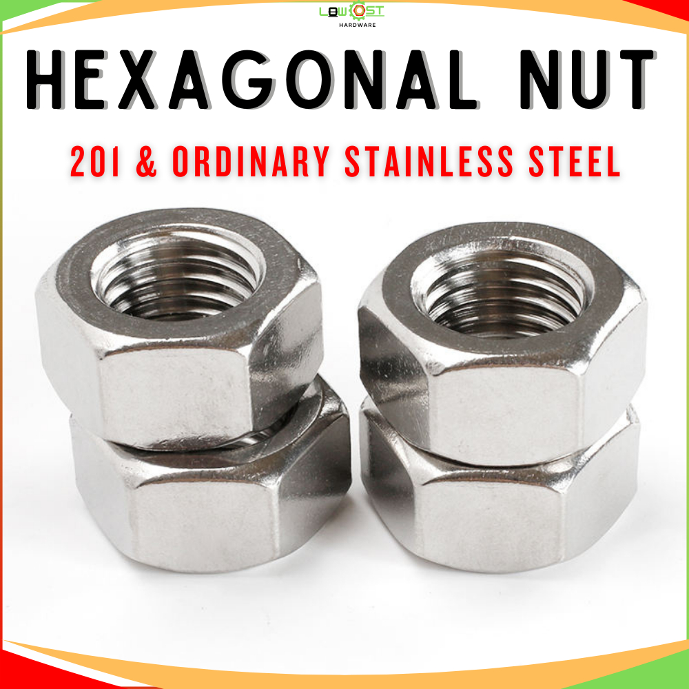 Stainless Nut for bolt Hex Nut Ordinary Hexagonal Nuts | Shopee Philippines