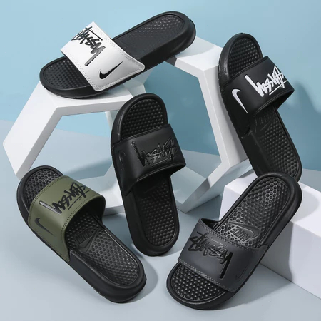 NIKE Authentic Benassi for Men's and women Slippers Outdoor Black And ...