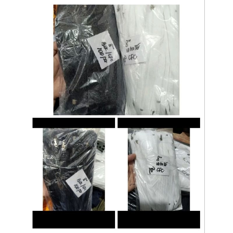 Zipper, 8 inches metal slider. Sold per pack 100 pcs. per pack ...