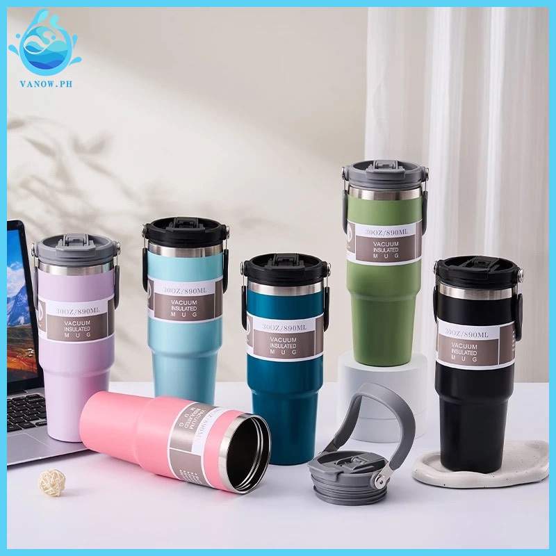 VANOW（30oz）316 Stainless Steel Coffee Mug With Lid Vacuum Flask Hot And ...