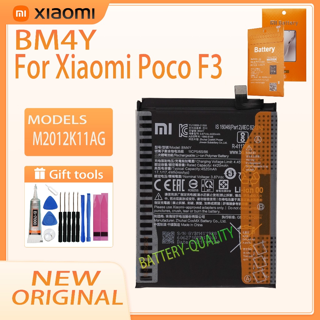 100% Original Xiaomi BM4Y Battery For Xiaomi Poco F3 Battery+Battery Tool | Shopee Philippines