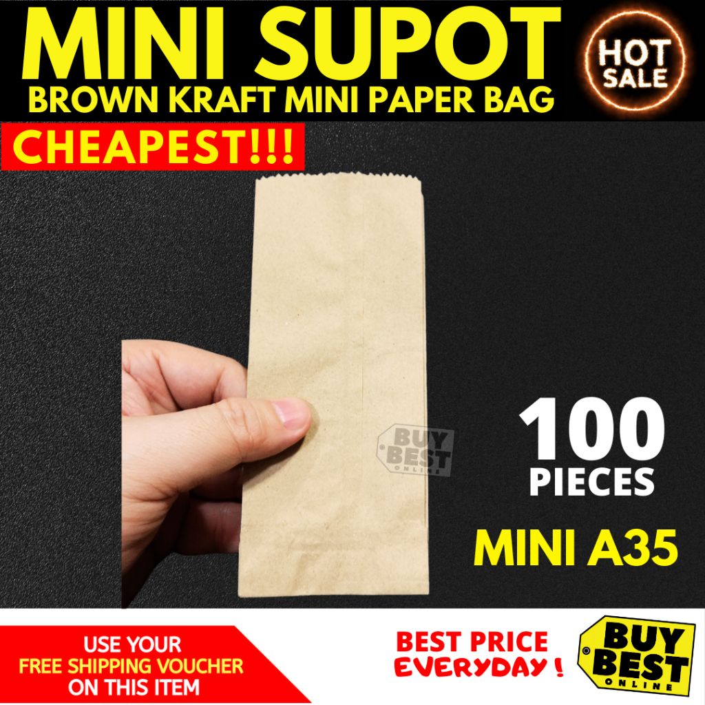 Mini Brown Paper Bag A35 - Cheapest! | Shopee Philippines