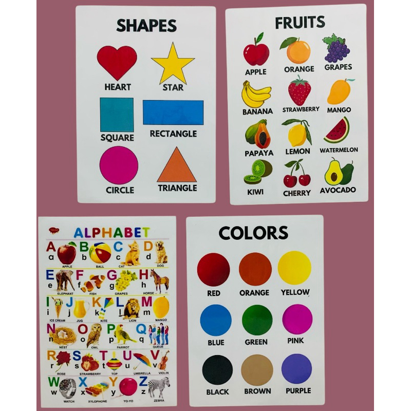 Laminated Educational Charts A4 size with free adhesive | Shopee ...