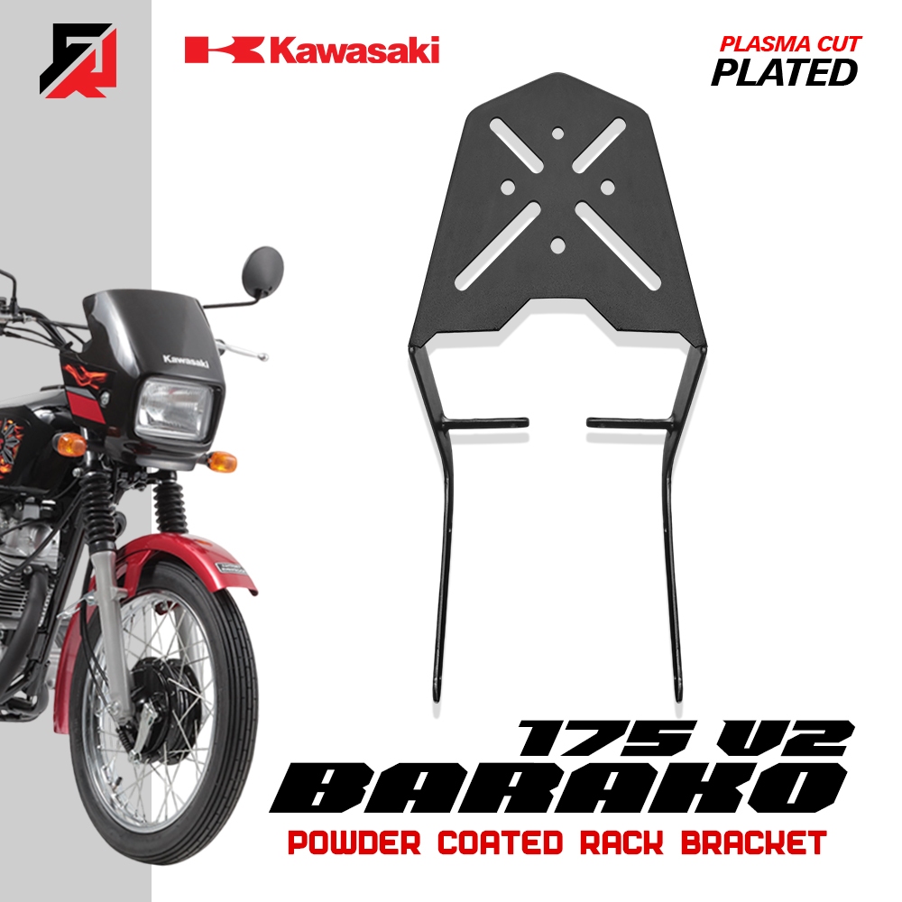KAWASAKI BARAKO 175 V2 POWERRACK TOPBOX BRACKET BLACK POWDER COATED ...