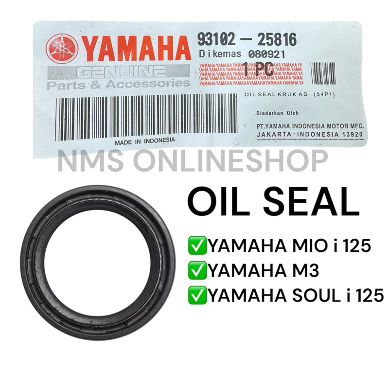 Oil Seal Pulley Side 93102-25816 For YAMAHA MIOi125 / M3 / SOULi125 ...