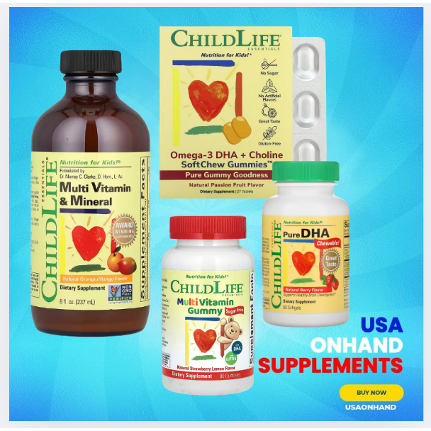 USA Onhand | ChildLife MultiVitamin and Mineral Omega-3 DHA + Choline ...