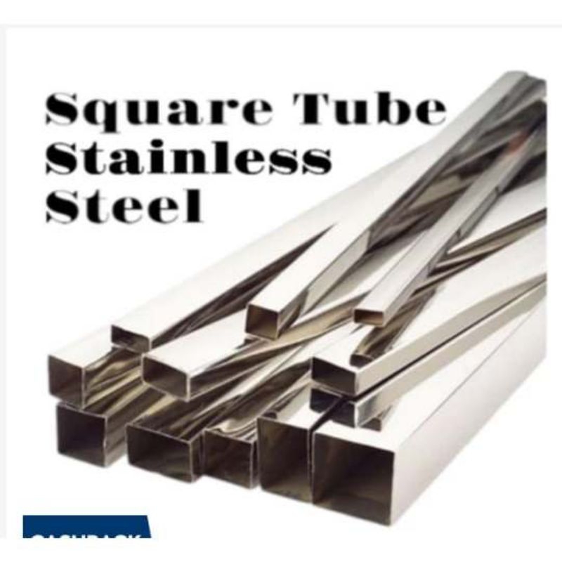 Square tube Tubular stainless steel 1x2 SUS304 sold per 1ft,2ft,3ft,4ft ...