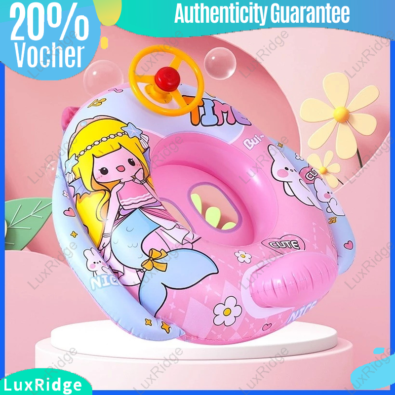LuxRidge Kids Inflatable Swimming Boat with Steering Wheel Baby Pool ...