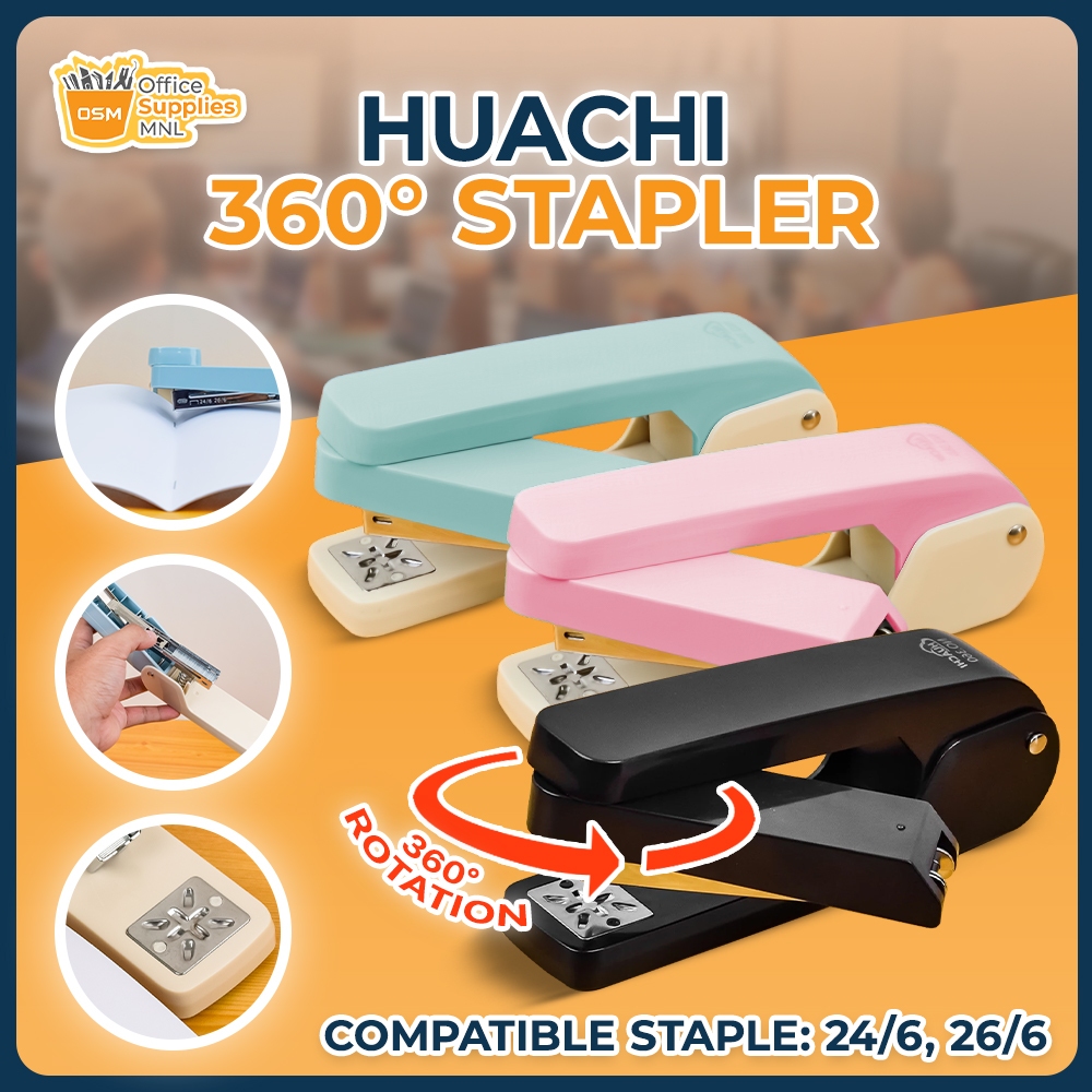OFFICOM 360 Rotating Swivel Stapler 24/6 & 26/6 Size Heavy Duty ...