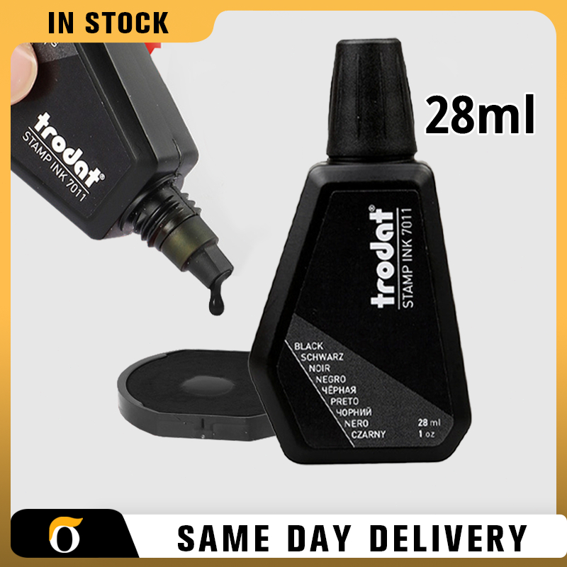 Trodat 7011A Ink Bottle for Ink Pads Black 28ml Replacement Ink Stamp ...