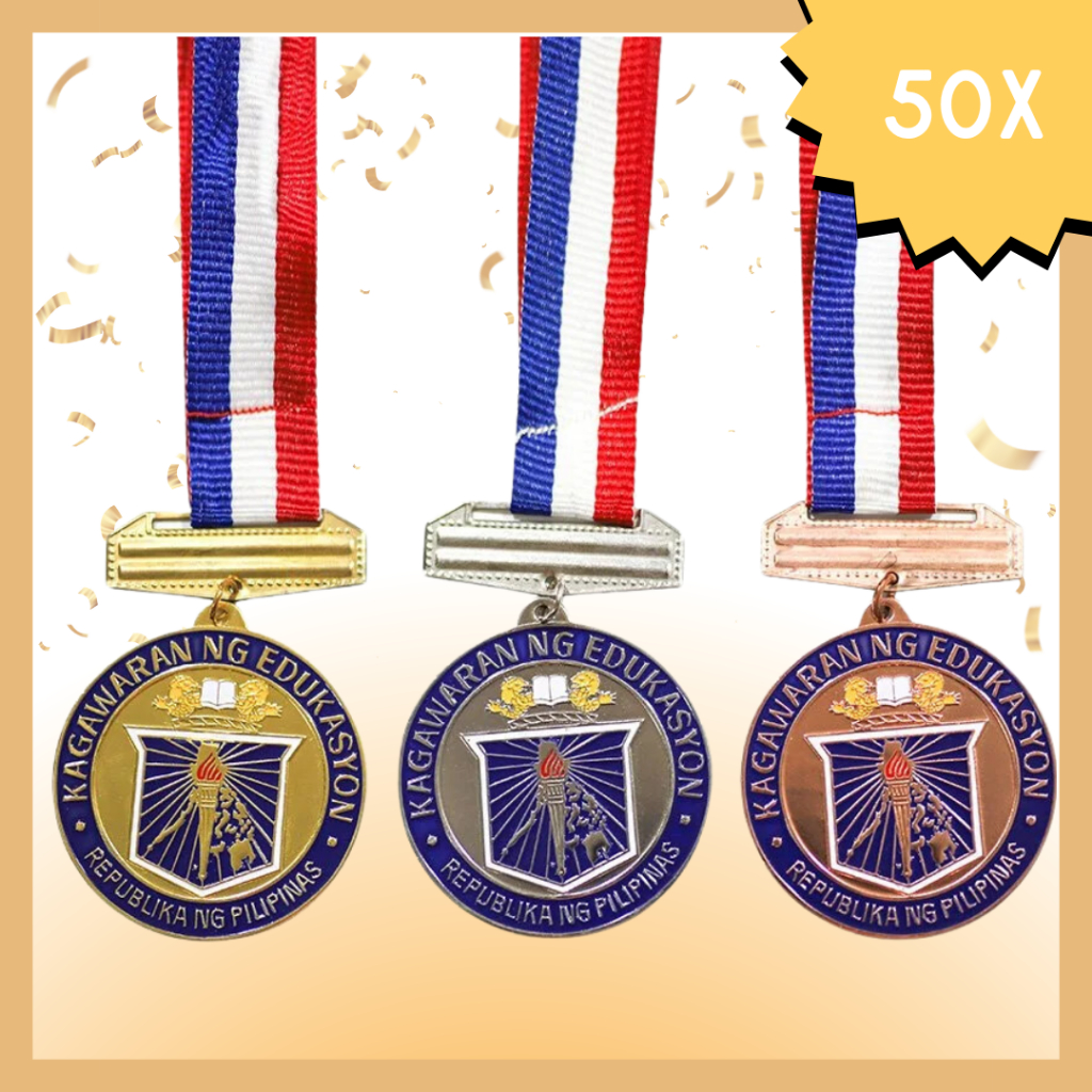DepEd Medal Award – 5CM Gold, Silver, and Bronze 50PCS BUNDLE award for ...