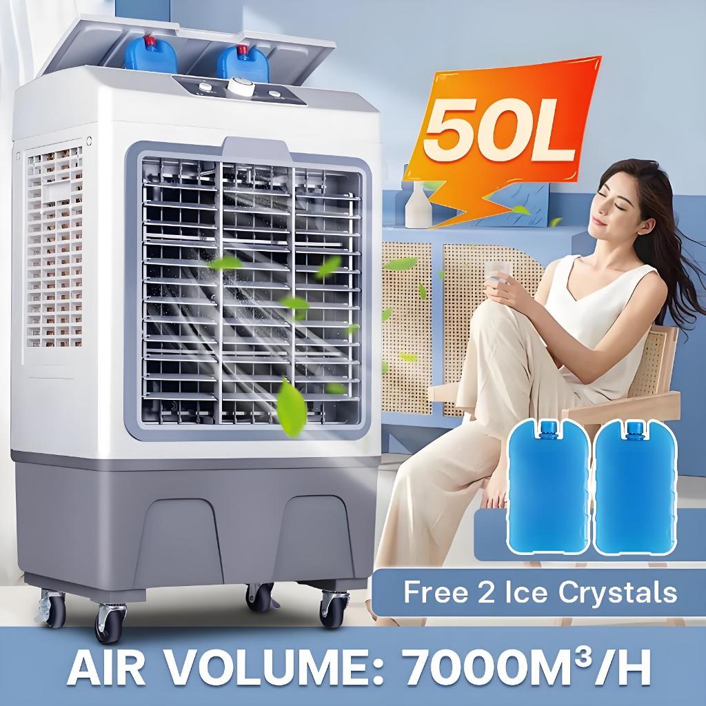 Air Conditioning Fan 50L Large Water Tank Mobile Air Cooler Household ...