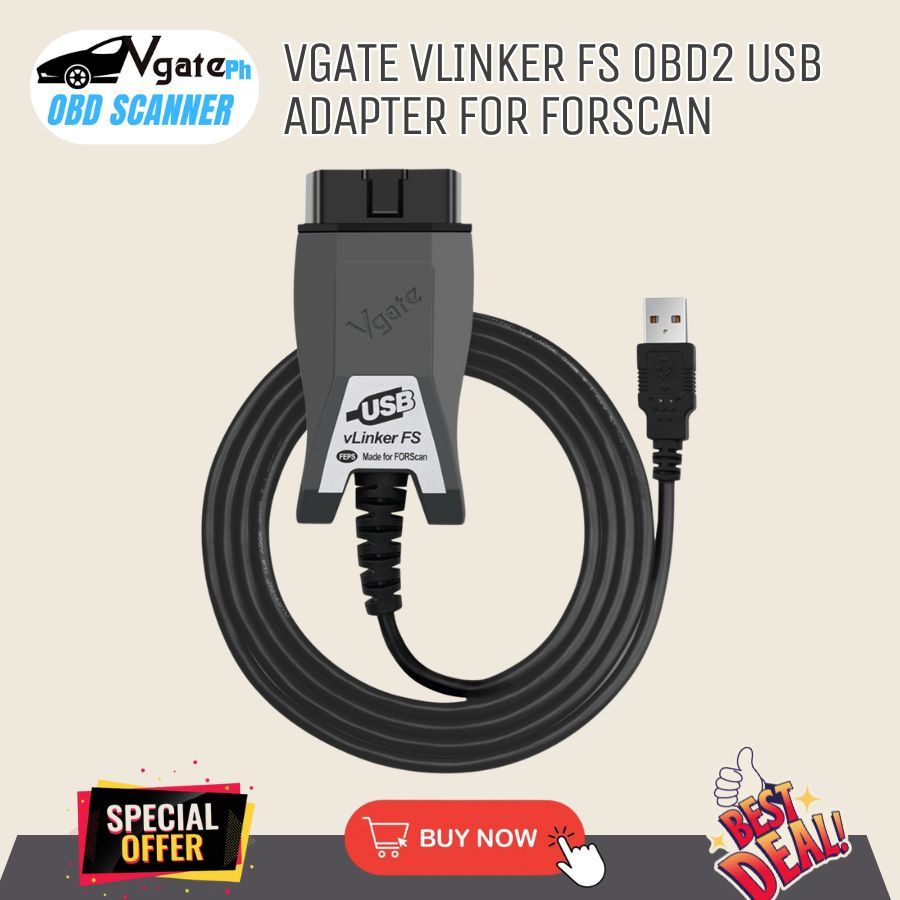 Vgate Vlinker FS ELM327 USB OBD2 Car Diagnostic Tool for Ford FORScan ...