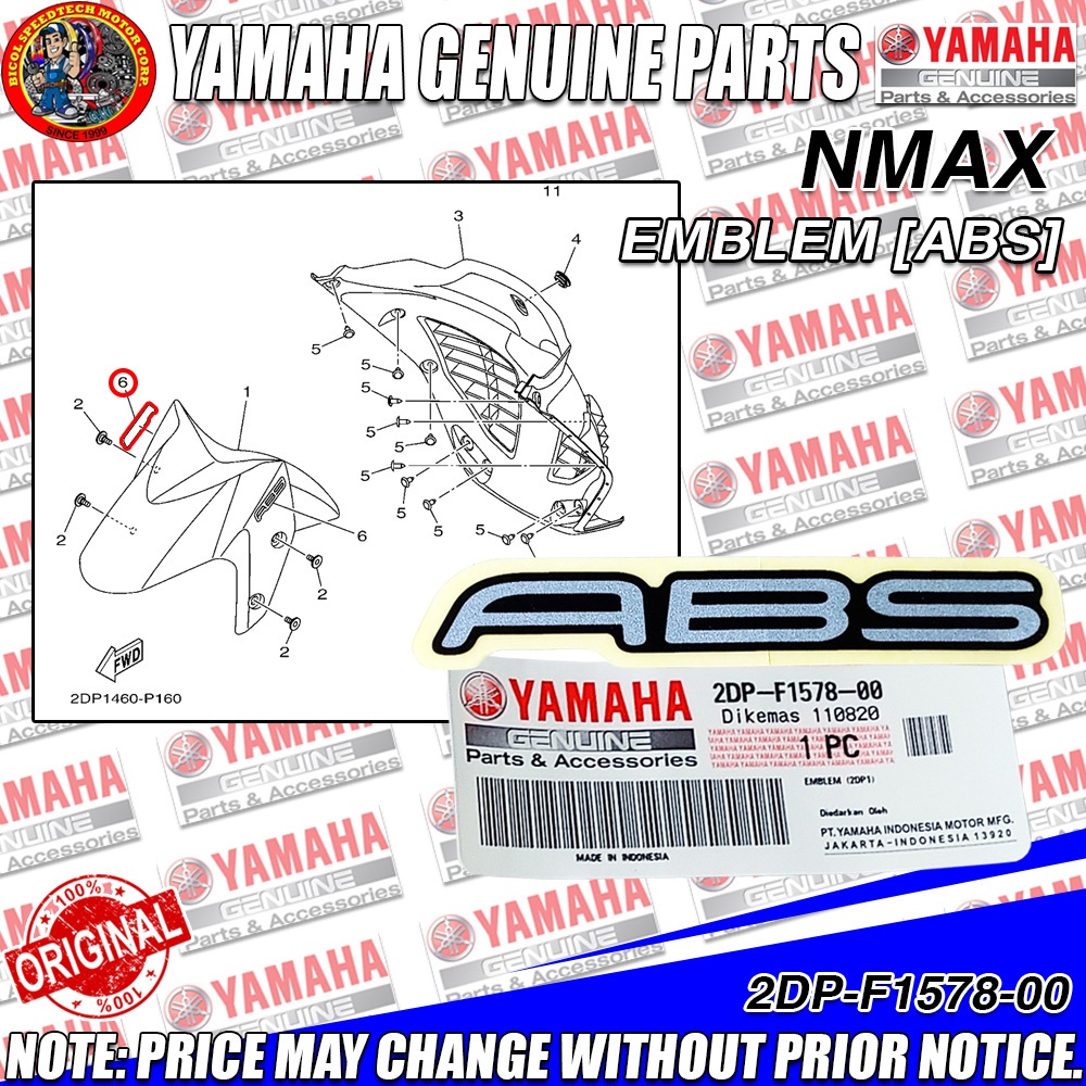 YAMAHA NMAX EMBLEM [ABS] (YGP) (GENUINE: 2DP-F1578-00) | Shopee Philippines