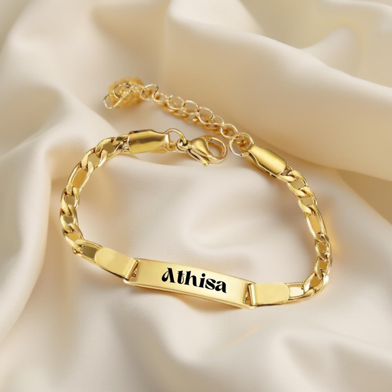 Personalized Adjustabel Curved-Charm Bracelet | Shopee Philippines