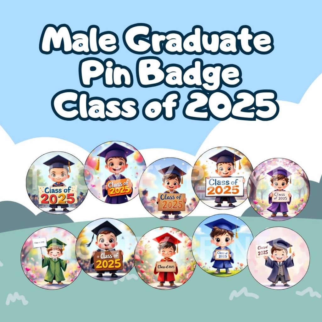 Male Graduate Chibi Pin Badge Class of 2025 | Shopee Philippines