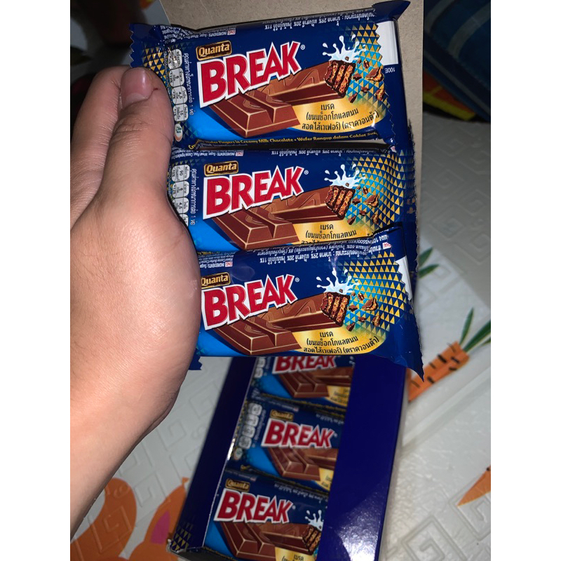 Break Quanta 3 fingers Chocolate coated crunchy wafer box/24pcs ...