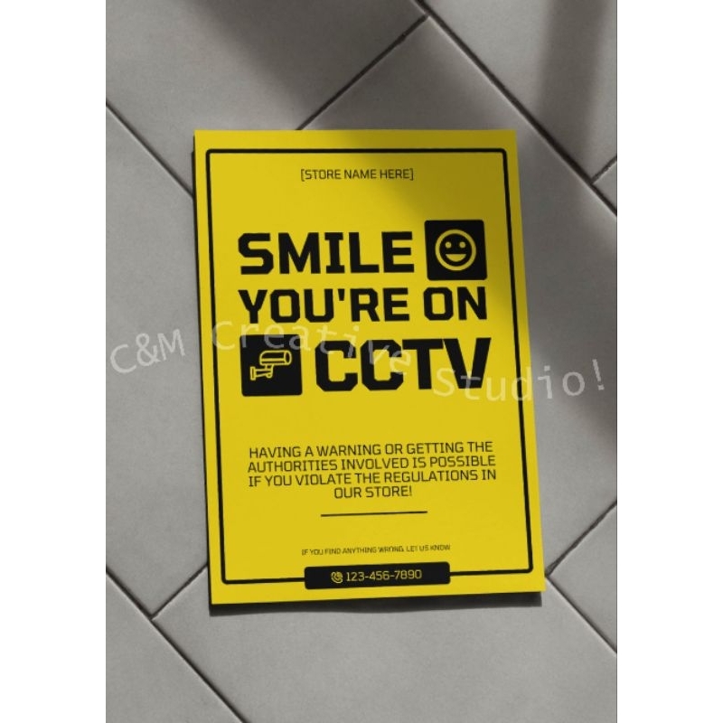 CCTV Laminated Signage A4/A5 Size Posters for Business Security ...