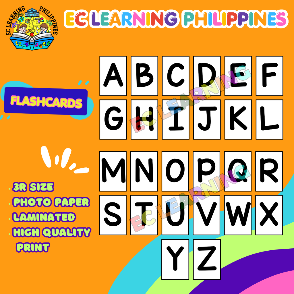 Laminated ALPHABET Flash Cards - MINI ALPHABET UPPERCASE LETTER ...