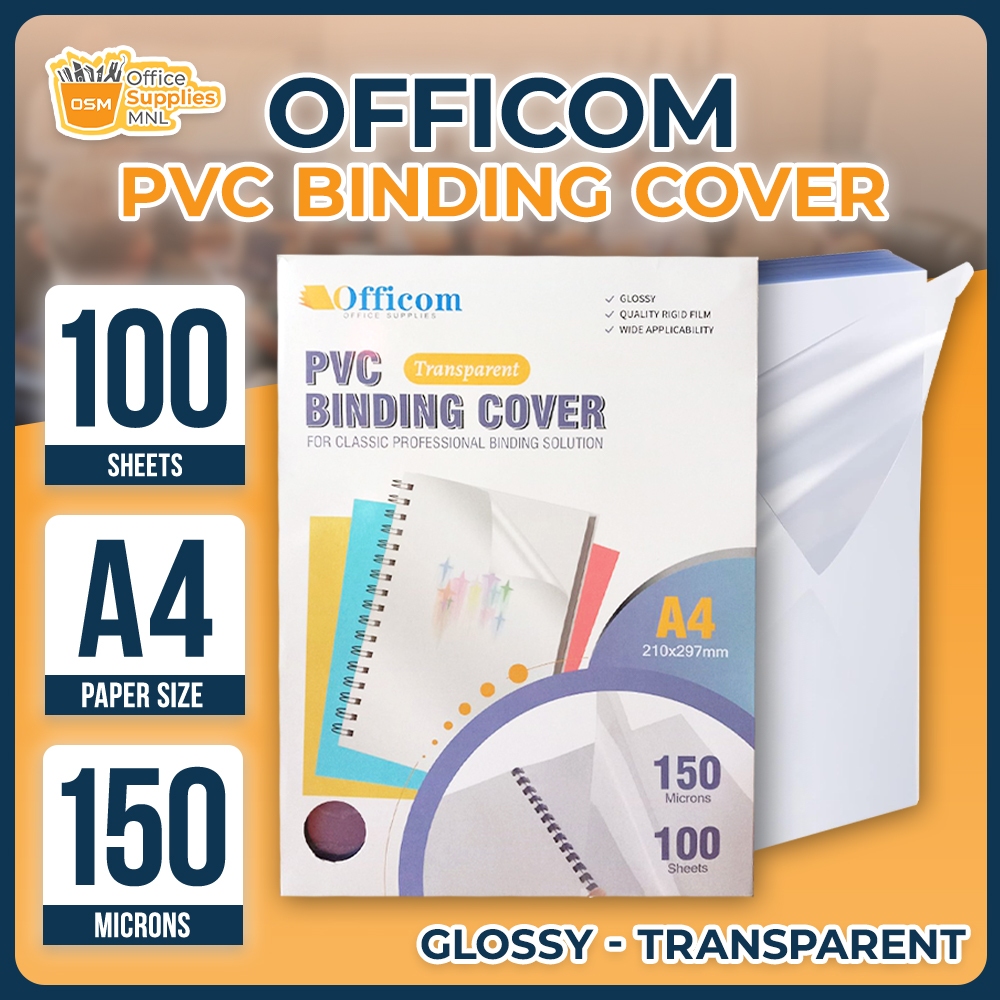 Officom A4 Clear Binding Cover Transparent High Quality PVC 150 Microns ...