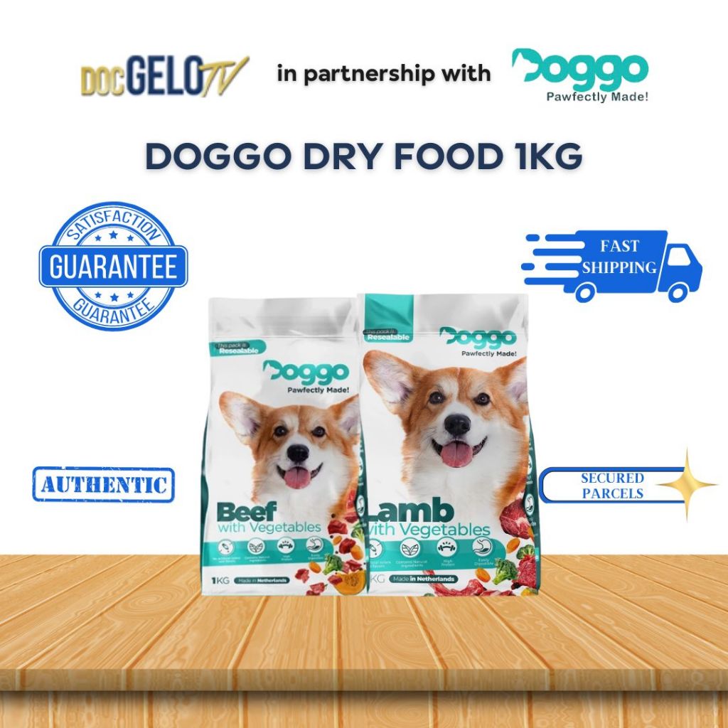 DOGGO DRY FOOD FOR DOGS 1KG BEEF & LAMB WITH VEGETABLES | Shopee ...