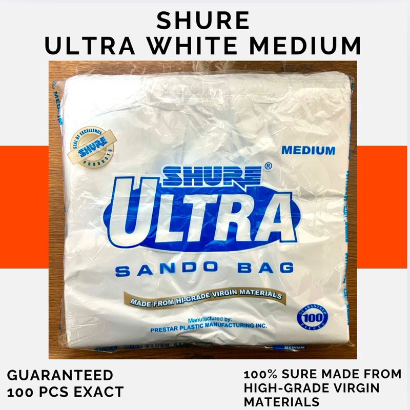 Shure Ultra Medium White Sando Bag (100 PCS), with Official Invoice ...