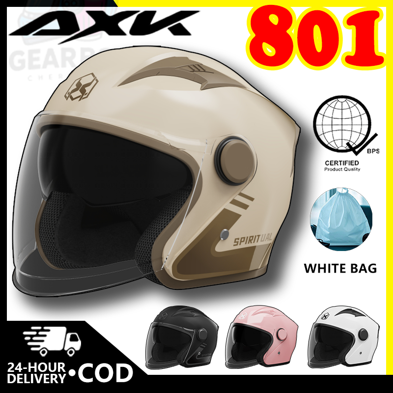 AXK 801 Motorcycle Double Miorr Half Face Helmet For Women Men Spyder ...